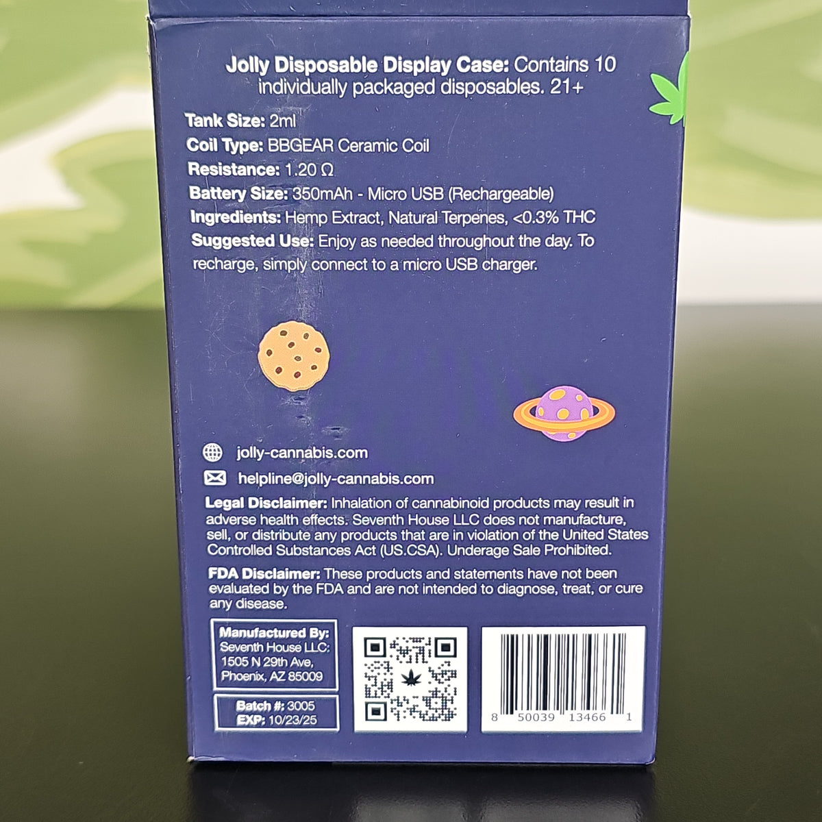 Jolly Space Cookies 2 gram CBD Disposable – East Coast Hemp Supply Inc