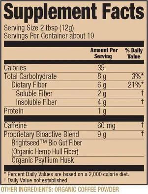BIOACTIVE FIBER - COFFEE FLAVOR 8 OZ – East Coast Hemp Supply Inc