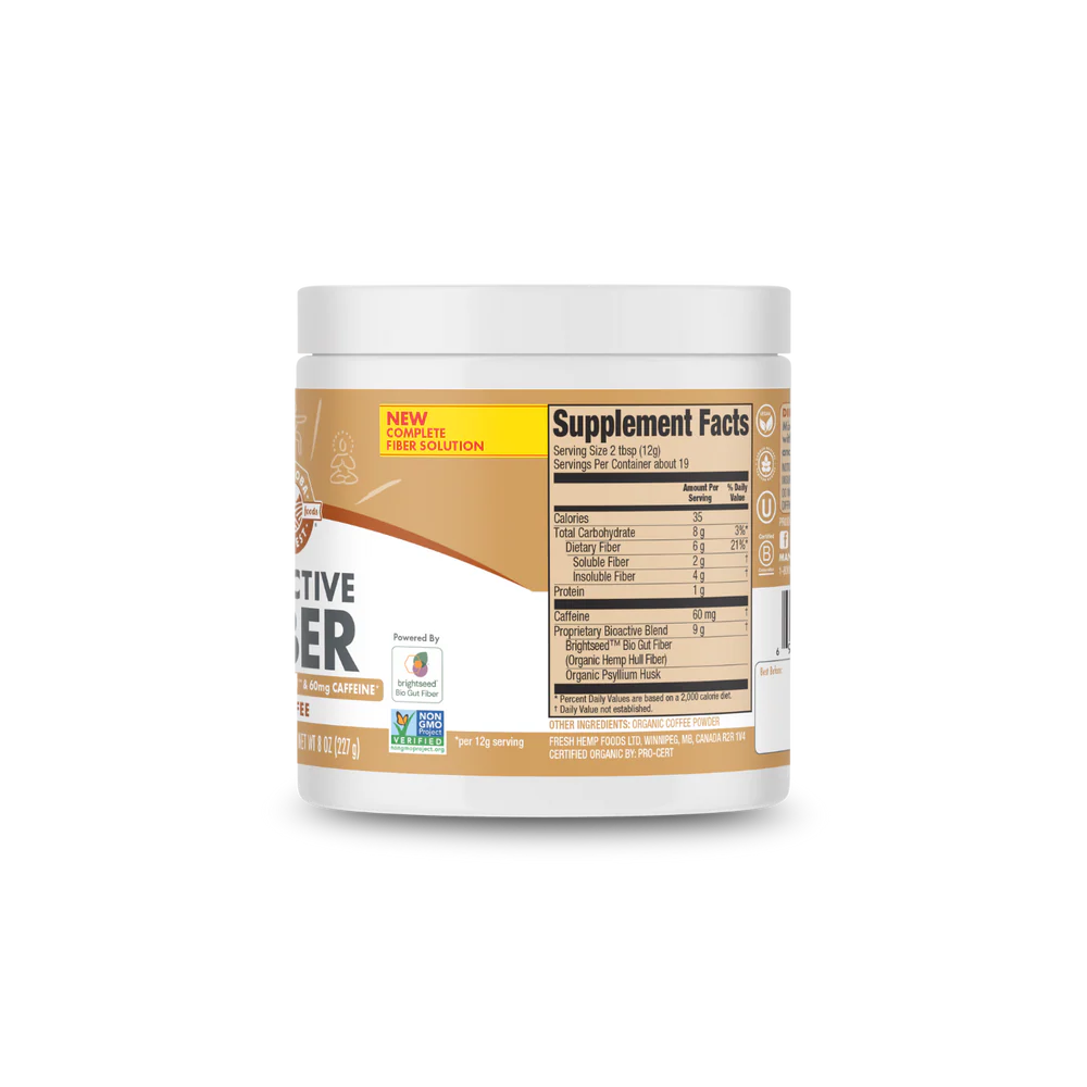 BIOACTIVE FIBER - COFFEE FLAVOR 8 OZ – East Coast Hemp Supply Inc
