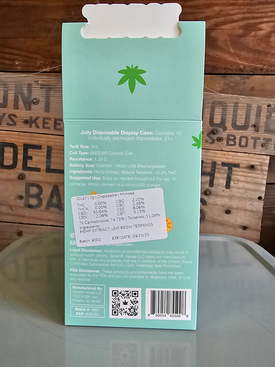 Jolly Mimosa 2 gram CBD Disposable – East Coast Hemp Supply Inc